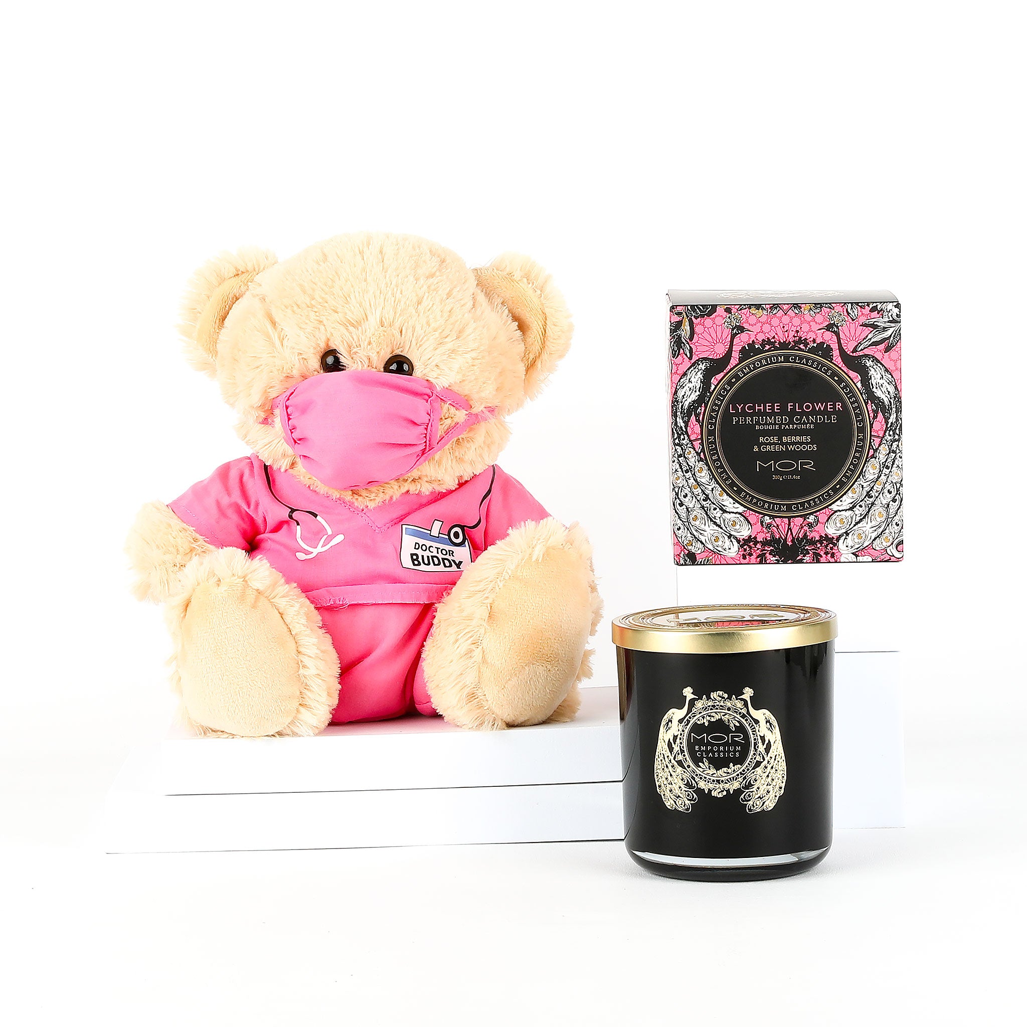 Get Well Bear with Luxury Candle Pamper Hamper – Gift Basket